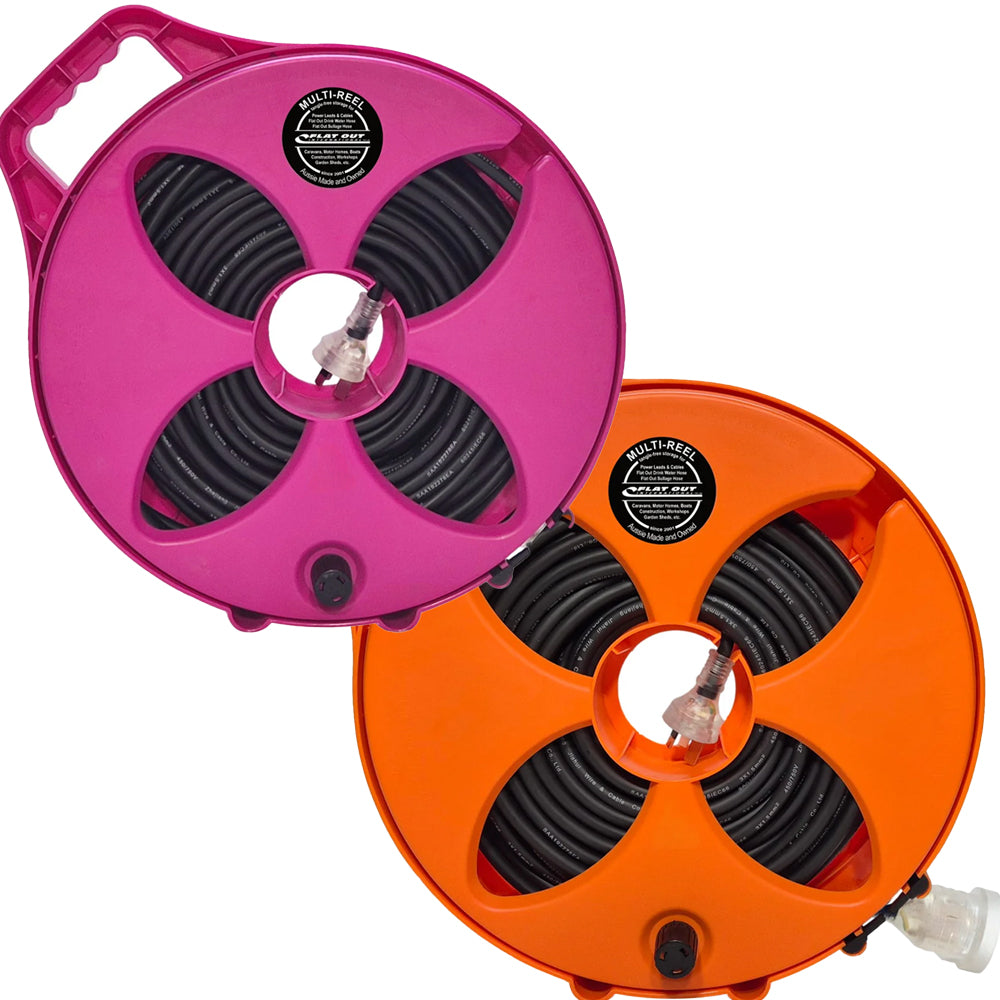 Flat Out Premium 15amp 20m Power Lead with Multi-Reel – CaravanMods.com.au