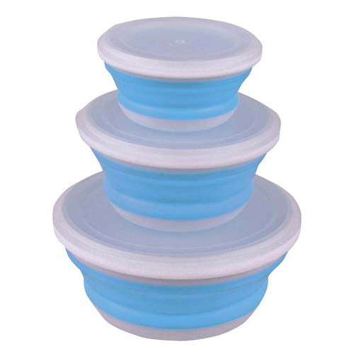 3 Piece Collapsible Bowl Set (Blue) – CaravanMods.com.au